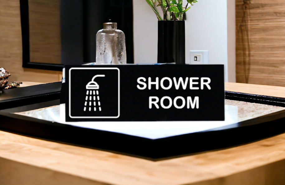 Shower room signage board - Bath area logo - acrylic - shower room ...