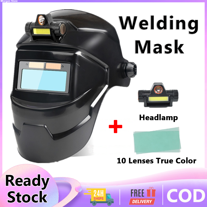 Welding Mask Auto Darkening With Headlamp And 10 Lenses True Color ...