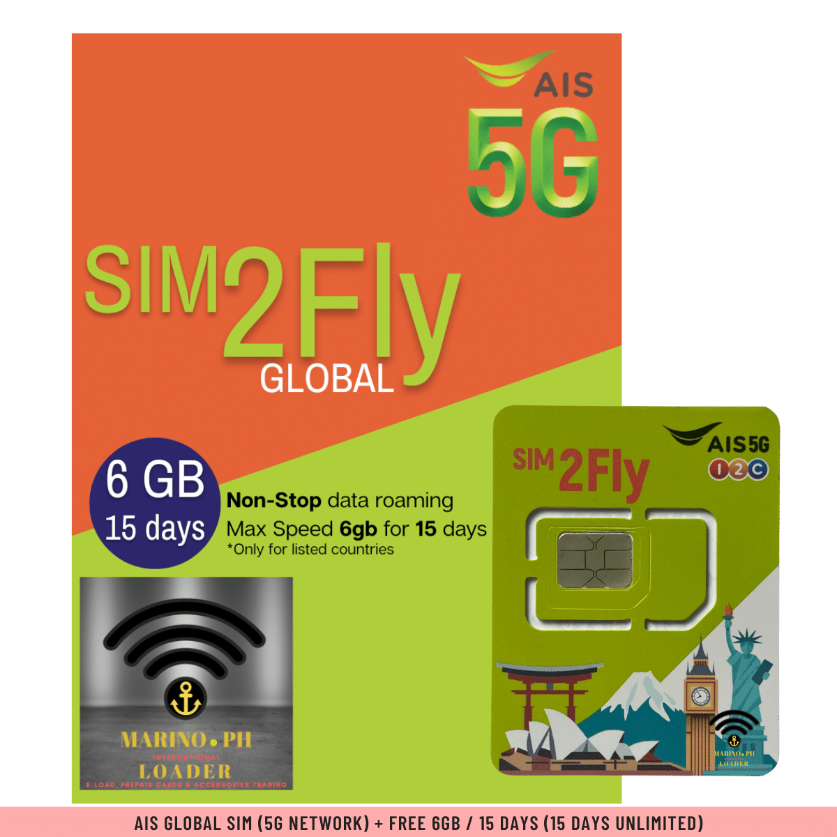 AIS Sim2fly Sim card Global 100+ countries + FREE 6gb/15days ( Best for ...