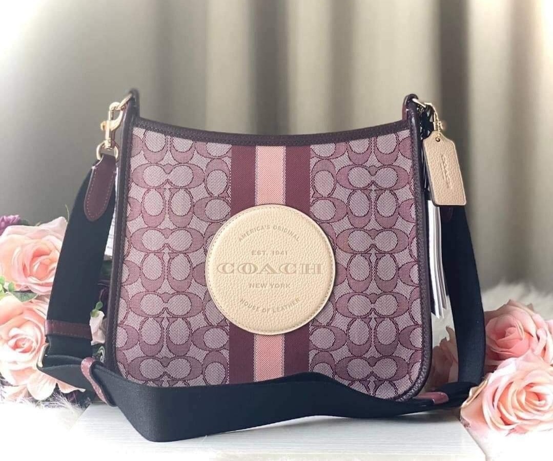 Original Coach Dempsey File Bag In Signature Jacquard With Stripe And ...