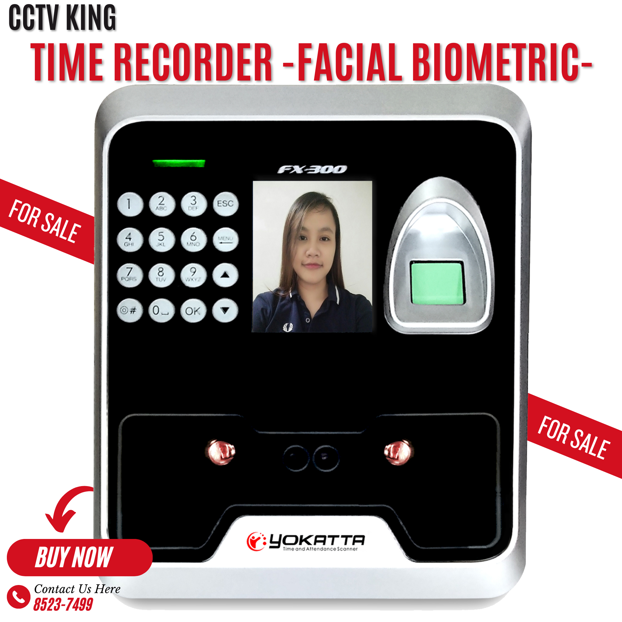 YOKATTA FX-300 Facial and Biometrics Attendance Time Keeper Machine ...