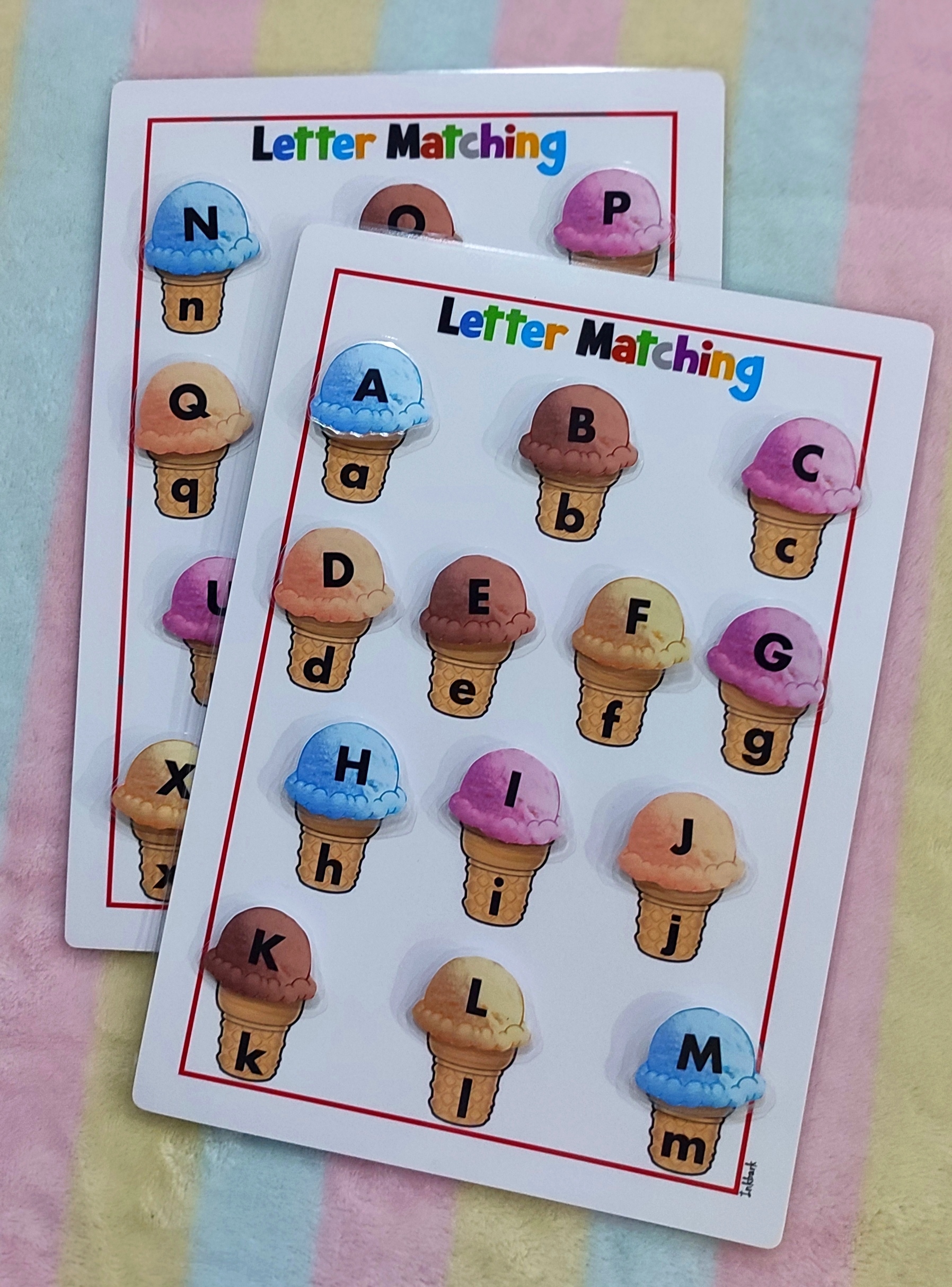 Ice cream ALPHABET Letter Matching/ Laminated Sheets | Lazada PH