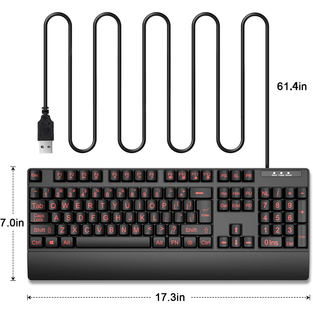 Gaming Keyboard Mechanical Wired Keyboard Mechanical Keyboard Led Backlit 104 Key Computer ...