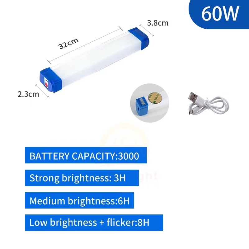 40W 60W 100W And 200W USB Led Tube Emergency Portable Light ...