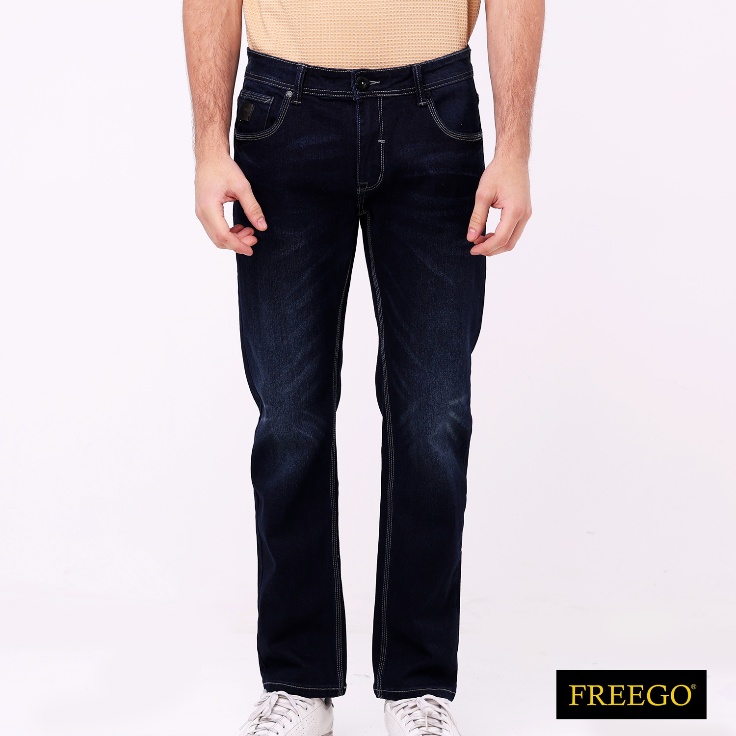 Freego Mens Denim Long Pants Slim Tapered Fit Stretch GBB23-0001 ...