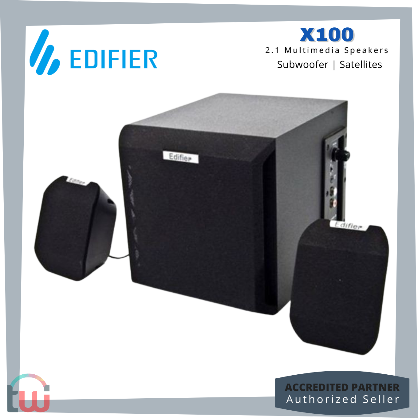 EDIFIER 2.1 Multimedia Subwoofer Speaker System X100 High Performance 3 ...