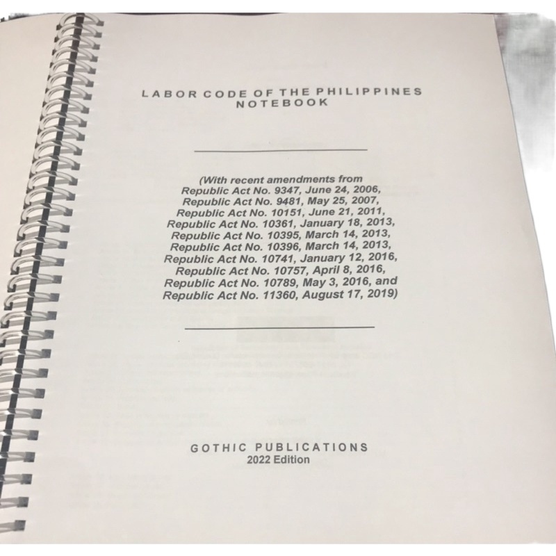 (Codal) Labor Code of the Philippines Notebook (2022 Edition) kids book ...
