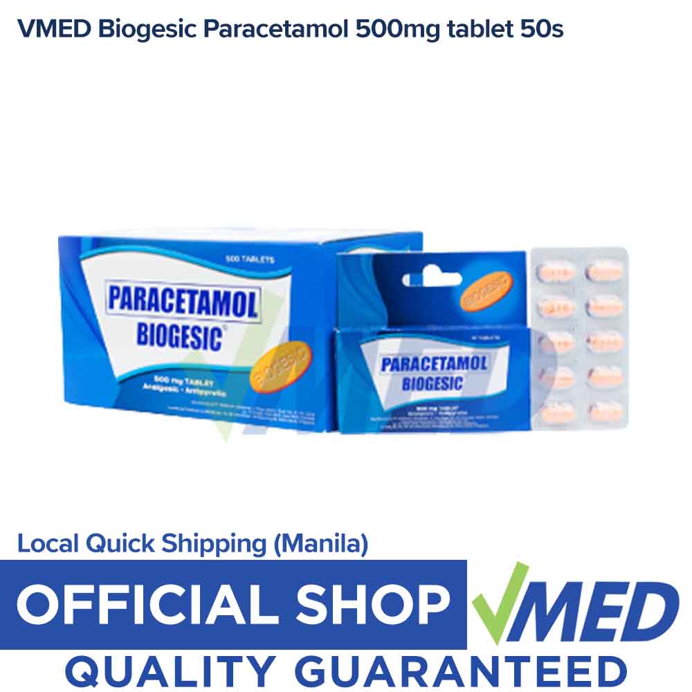 VMED Biogesic Paracetamol 500mg tablet 50s | Lazada PH