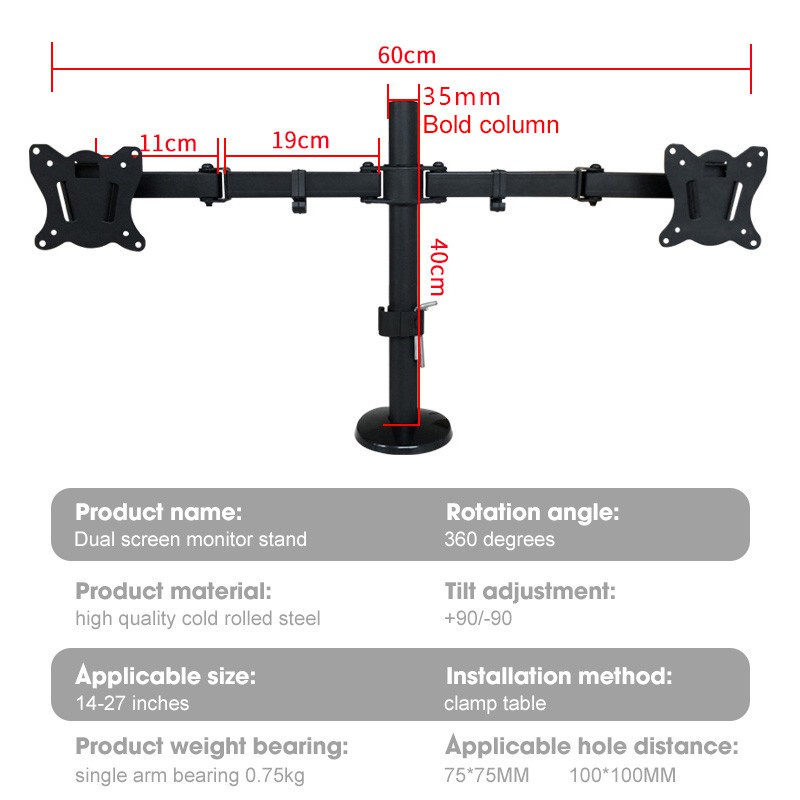tops INPLAY Monitor Mount Laptop Stand Double Monitor Stand Single PC ...