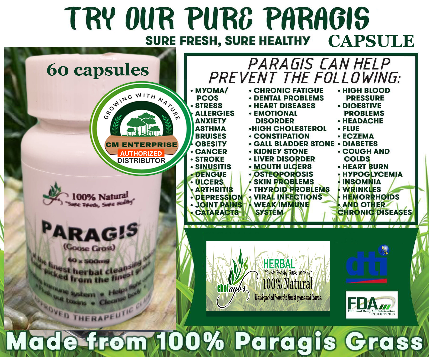 Chef Aybs Paragis Capsule 60pcs Capsule 500mg | Lazada PH