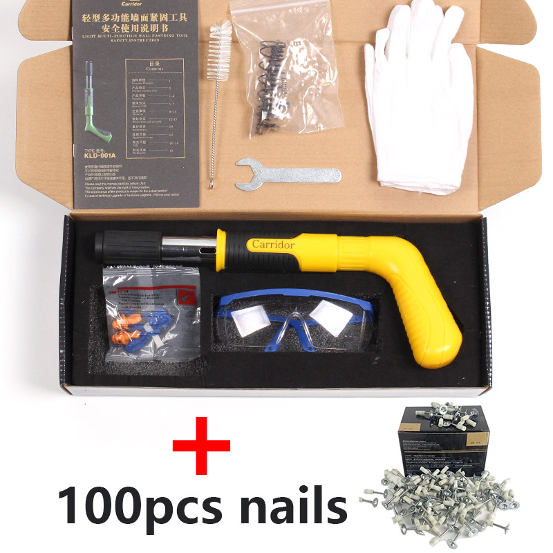 Original electric nail gun concrete nail gun kit, with 100 pieces of ...