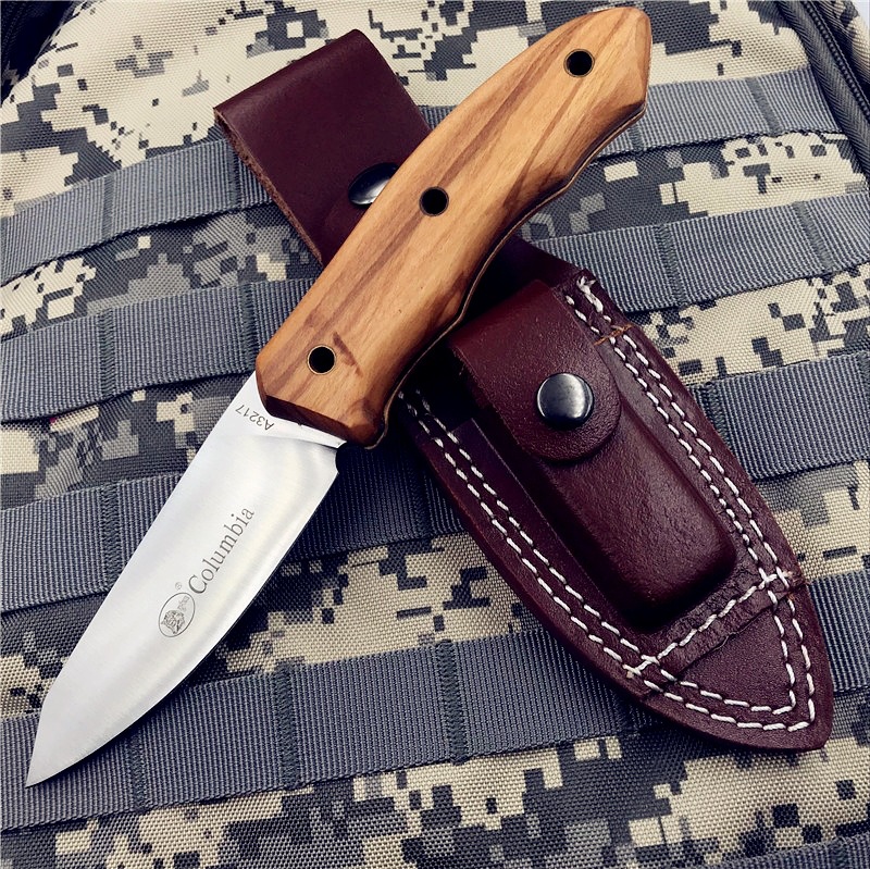 Colombia keel high sharpness straight knife outdoor survival carry-on ...