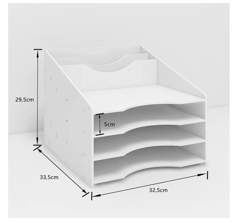 5 layer File Storage Rack Desk A4 Paper File Holder Long Bond Sundries ...