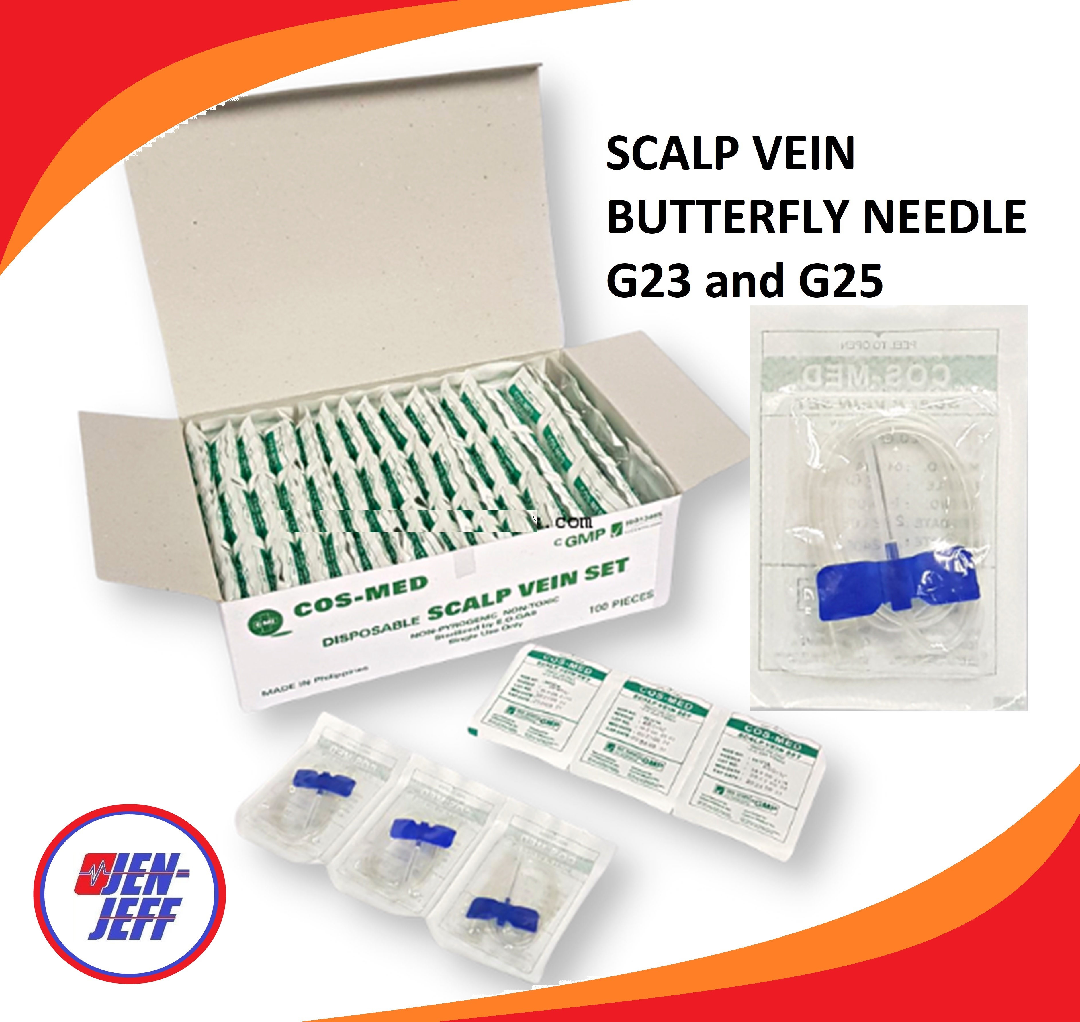Butterfly Needle Scalp Vein Set G23 or G25 - 20 pieces of 50 pieces ...