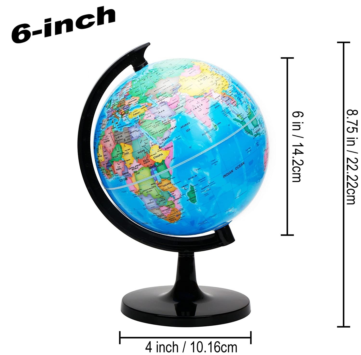 [Golden Dragon] Educational Rotating World Map Globes with Stand ...