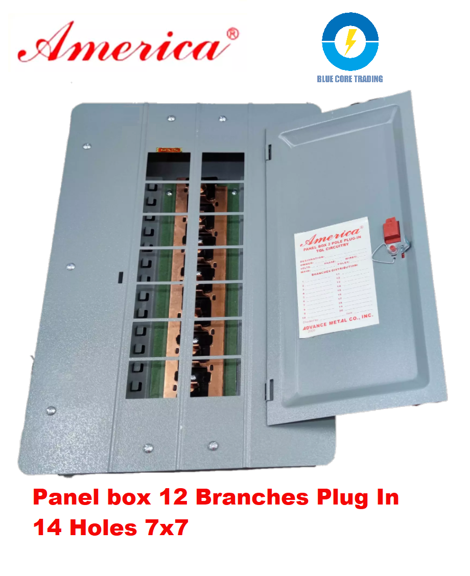 America Panel Box 12 Branches for Plugin breakers ( 14 holes) 7x7 ...
