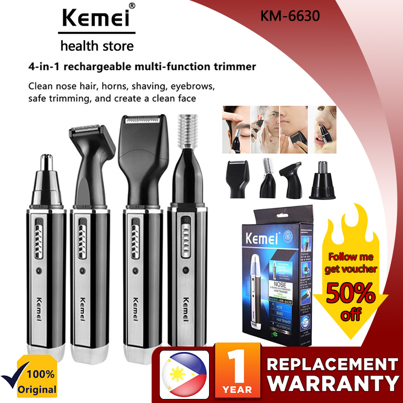 Kemei Original 4 In 1 Electric Shaver Nose Hair Beard Eyebrow Ear ...