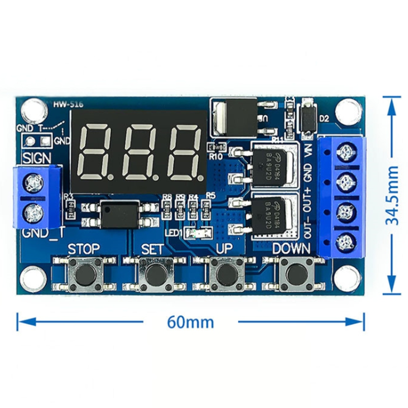 DC 12V 24V Dual MOS LED Digital Time Delay Relay Trigger Cycle Timer ...