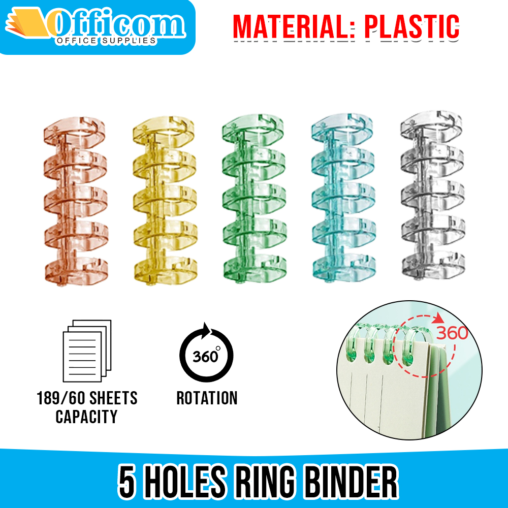 Officom 30/5 Holes Plastic Ring Binder Ring Binding Spines Combs 80/60 ...