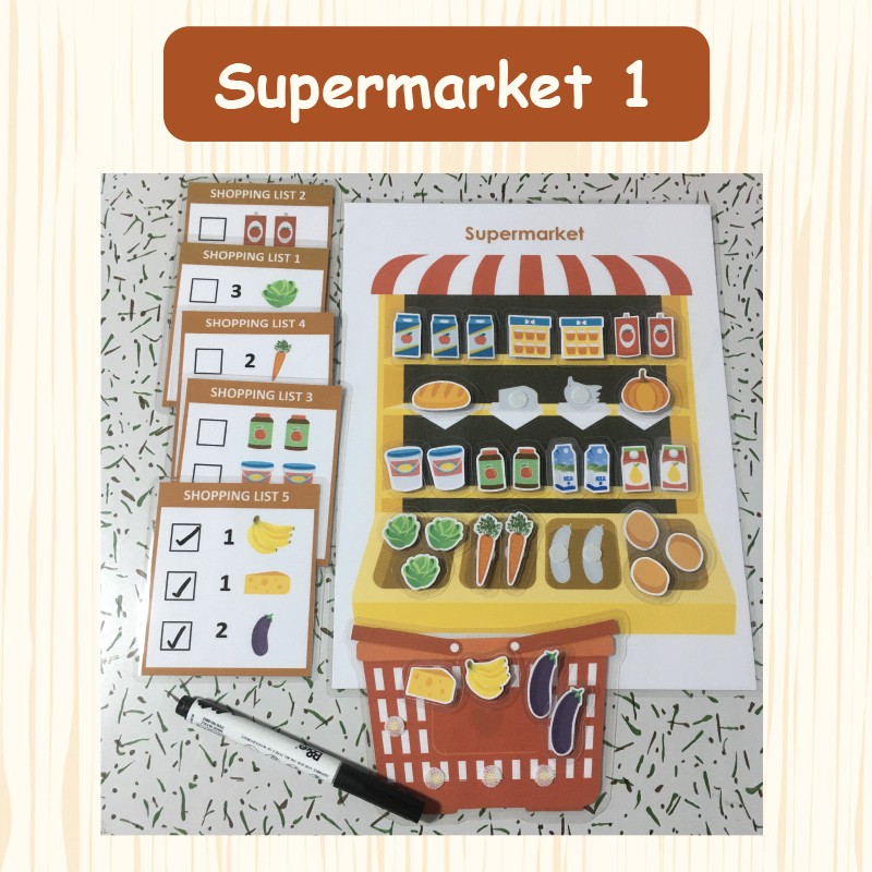 Supermarket | Grocery | Waffle Shop Pretend play| Shopping Activity ...