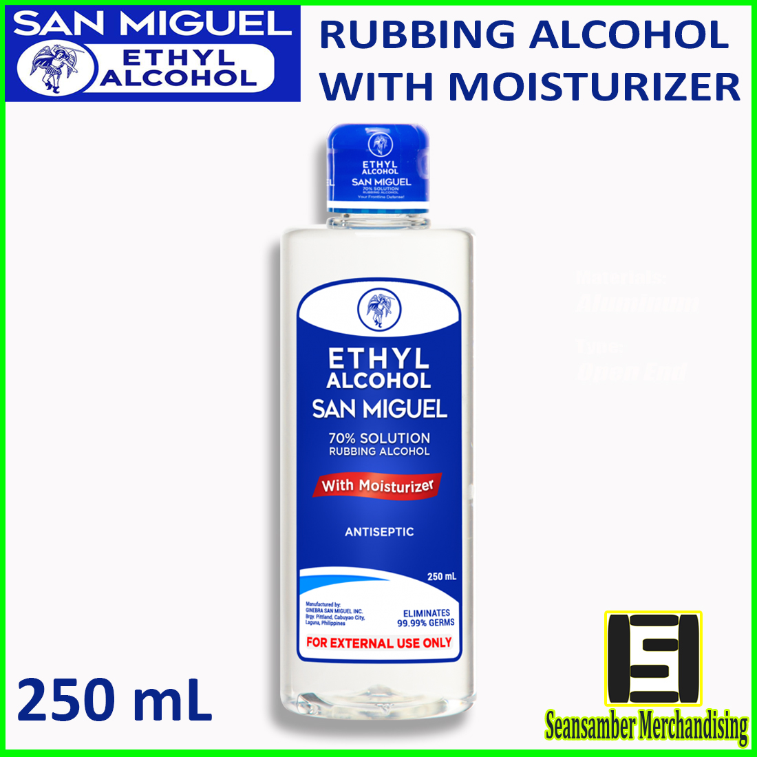 San Miguel Ethyl Alcohol 250ml Rubbing Alcohol with Moisturizer ...