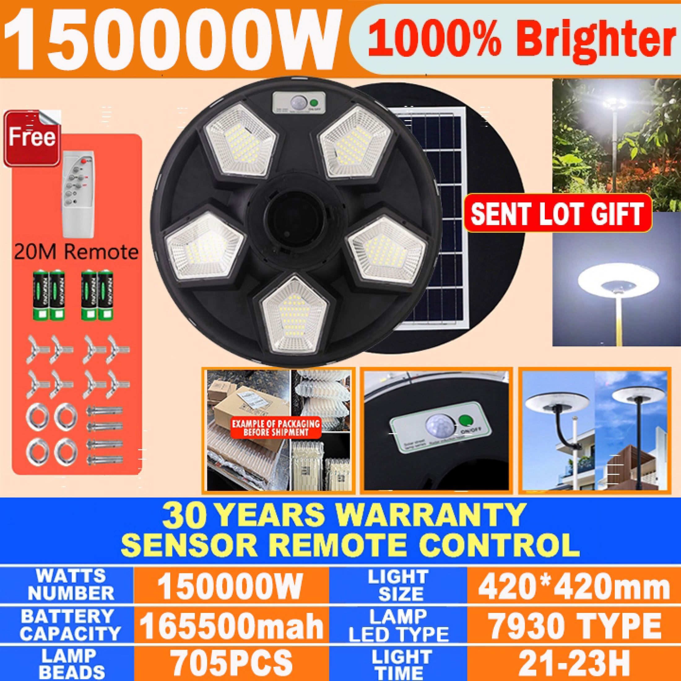 【Free shipping】UFO Solar light outdoor Solar street light heavy duty ...