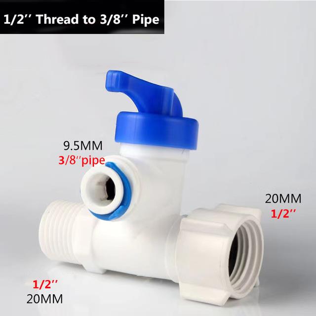 1/2 39; 39; Male 1/4 3/8 Tube Water Adapter RO Feed Ball Valve Faucet ...