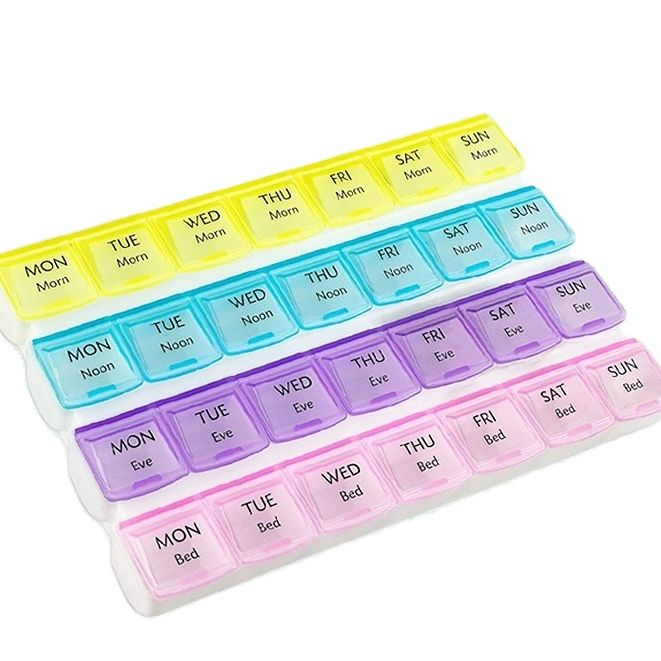 Medicine Pill Box Storage Plastic Portable 7 Days A Pill Medicine Box ...