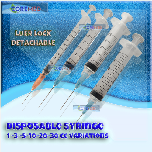 Disposable Syringe (Single Use) 1cc, 3cc, 5cc, 10cc, 20cc & 30cc ...
