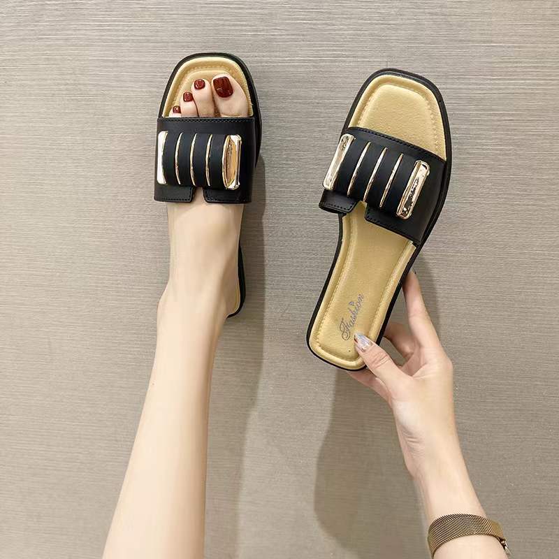 711 Korean Summer Women shoes Open Toe Flat Casual Slippers | Lazada PH
