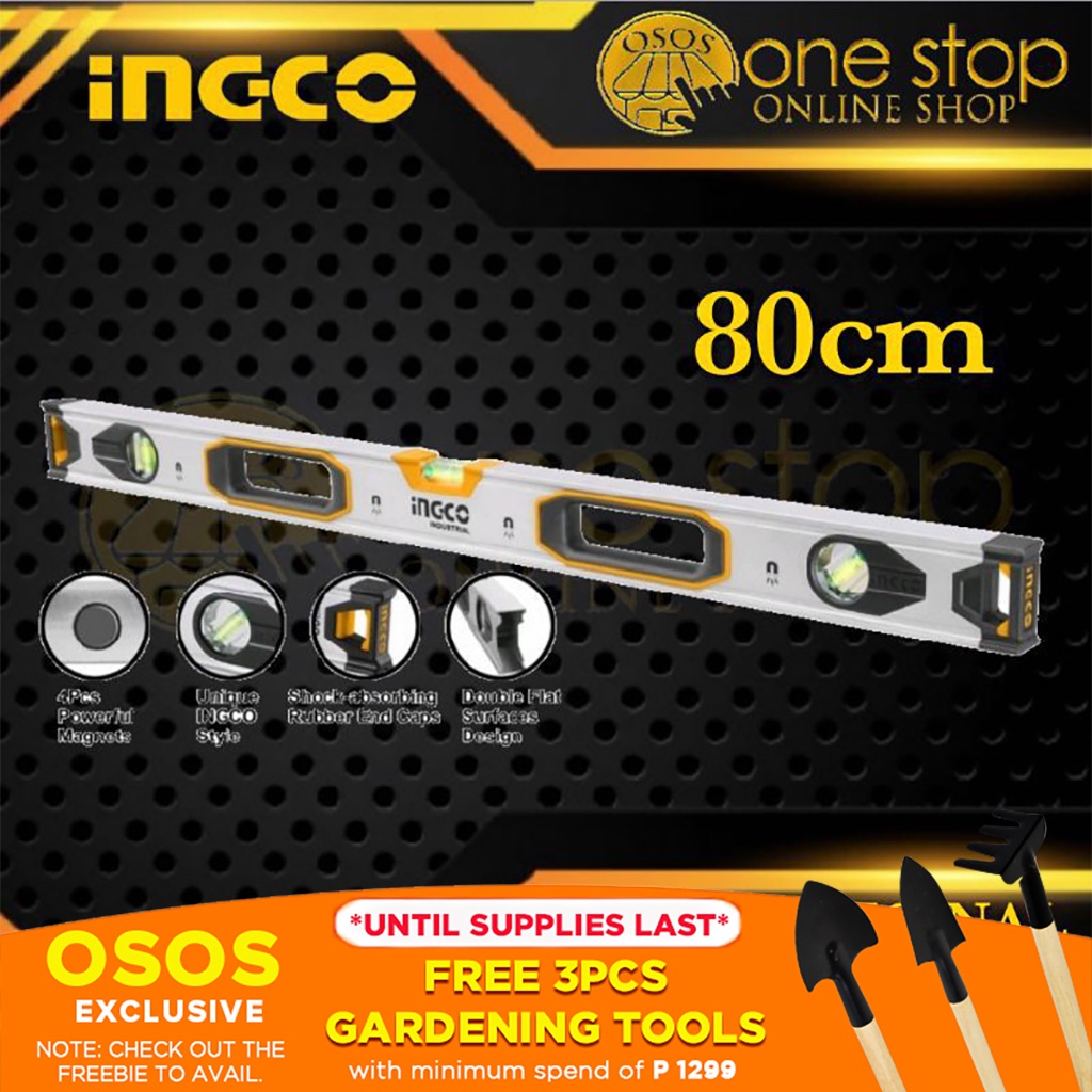 Ingco Spirit Level w/ Powerful Magnets 80 cm HSL38080M *OSOS* | Lazada PH