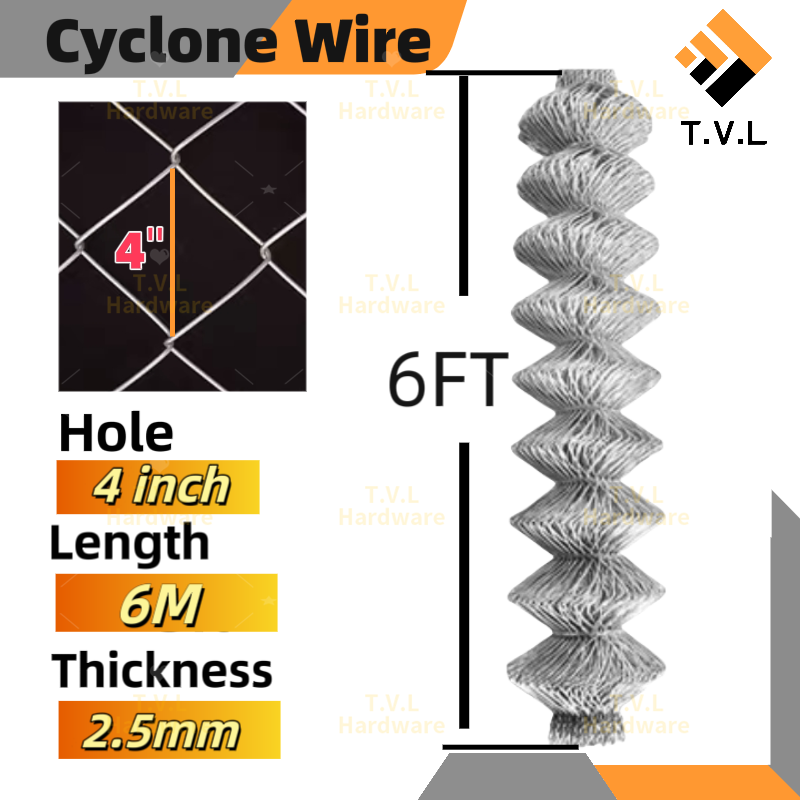 Galvanized Cyclone Wires Mesh 6meters Chain Link Fence for Farm Fence ...