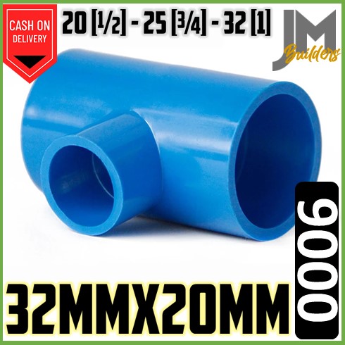 JM H-0006 | [ PACKED OF 50 ] PVC Blue Tee Reducer - 3-Way Reducer | 1/2 ...