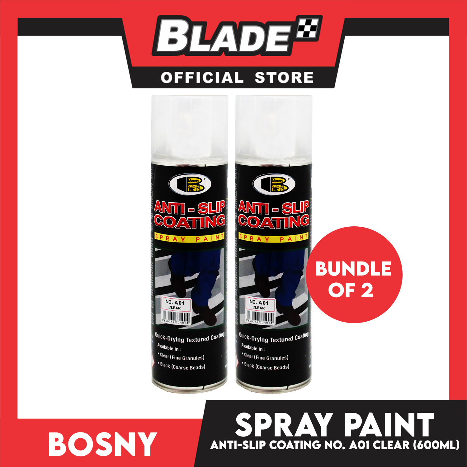 Bosny Spray Paint Anti-Slip Coating 600ml Clear (Bundle of 2) | Lazada PH