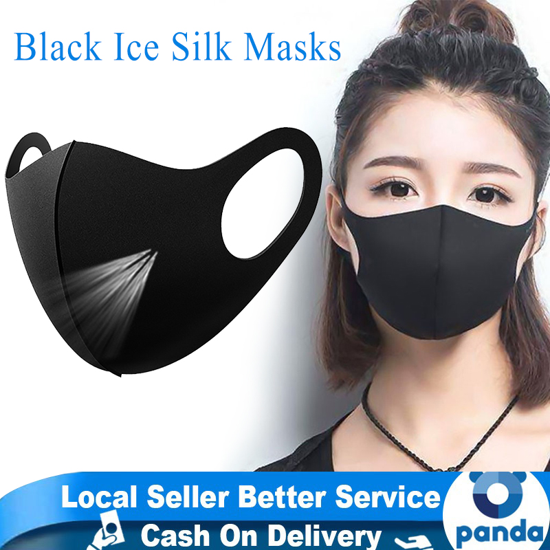 【In Stock】Ice Silk Dustproof Sun Mask Adult Washable Sponge Mask ...