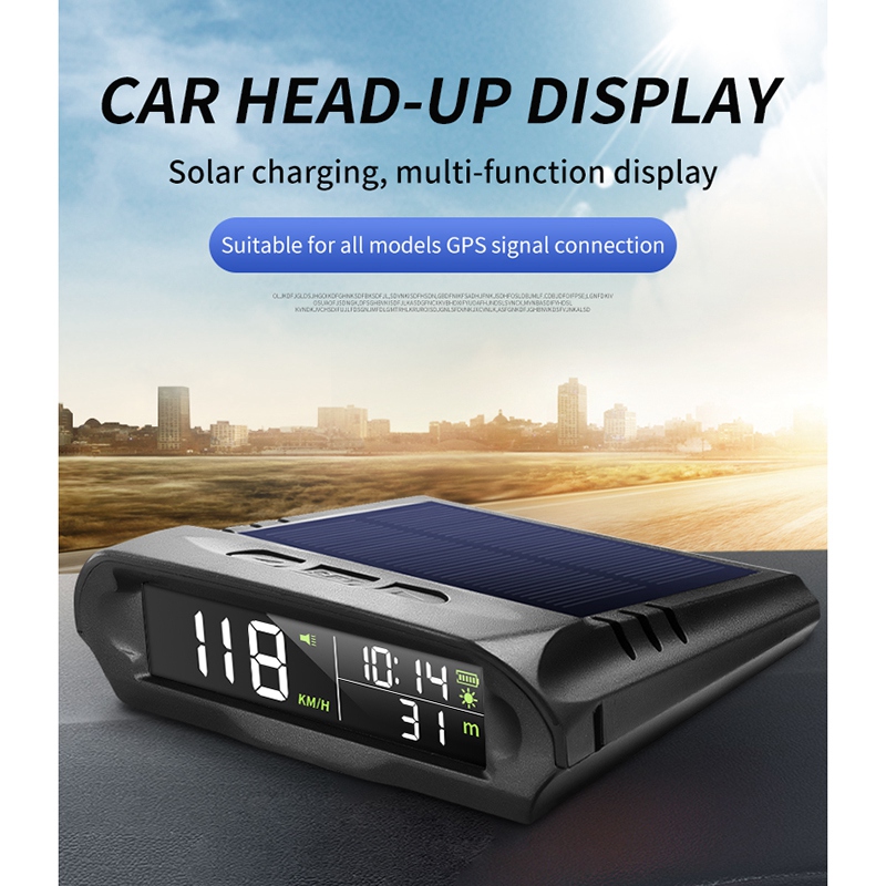 X98 Universal HUD Car Solar Digital Meter GPS Speedometer Overspeed ...