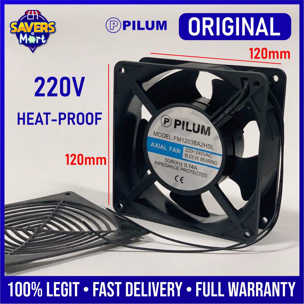 Blower Cooling Fan 220 Volts 120x120mm with Grill ORIGINAL / Heat-Proof ...