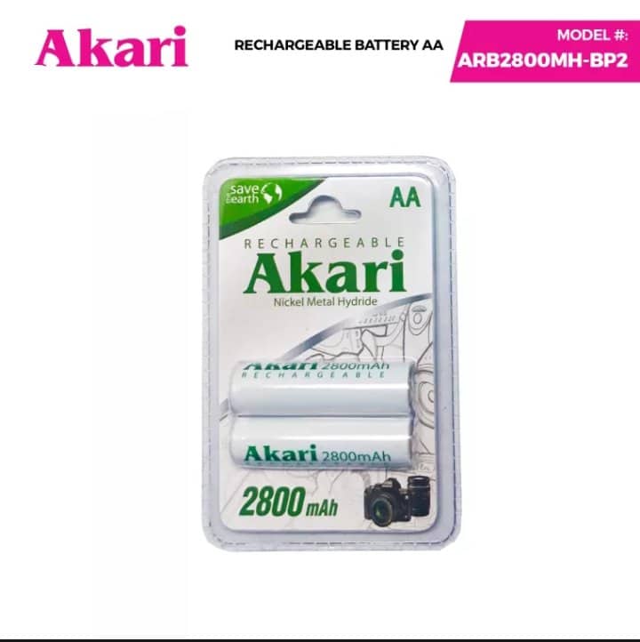 Akari Rechargeable Battery AA (ARB2800MH-BP2) | Lazada PH