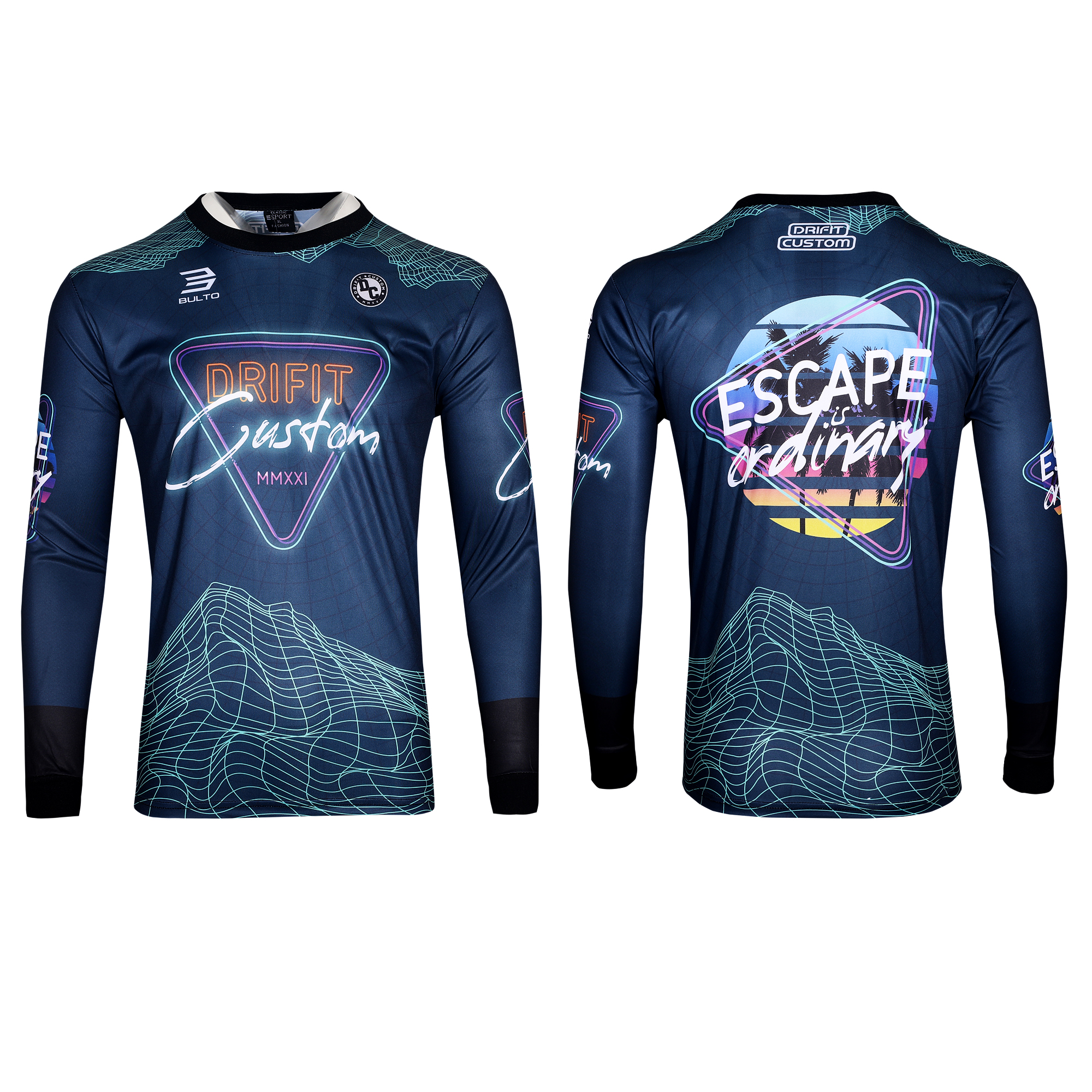 Long Sleeve Drifit Custom Jersey For Men Motorcycle Sublimation Riding ...