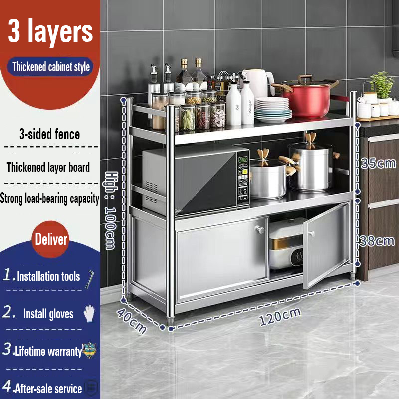 Stainless Steel Kitchen Rack Cabinet Shelves Storage Cabinet Heavy Duty ...