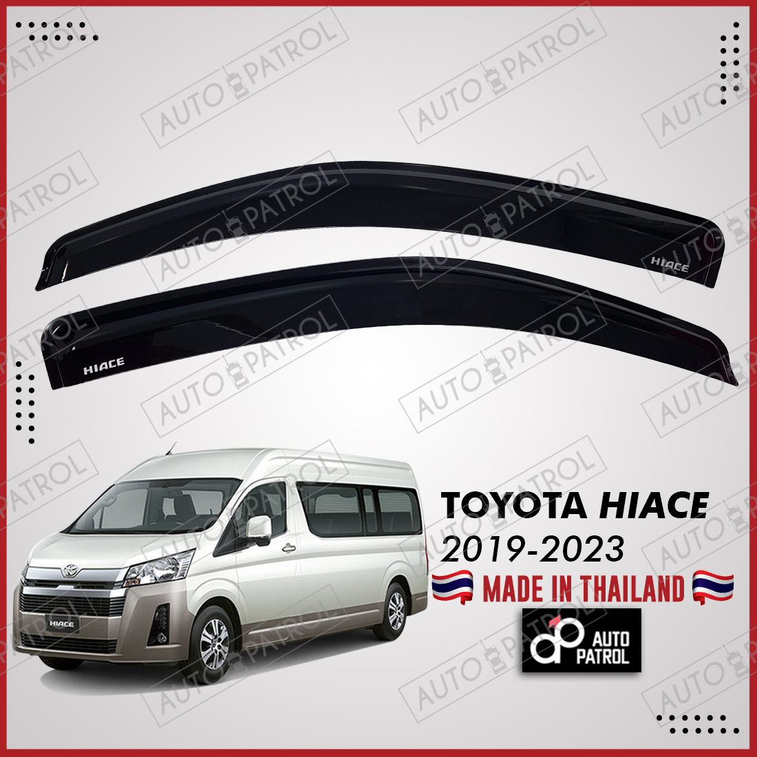 Toyota Hiace 2019-2023 Black Rain Guard Window Visor (Made in THAILAND ...