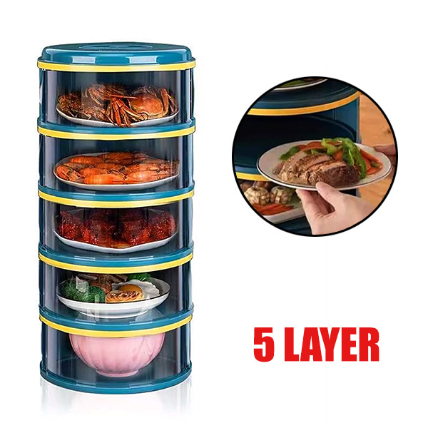 S9 5 LAYER FOOD STORAGE - New Food Cover Rack 5 Layer Plastic ...
