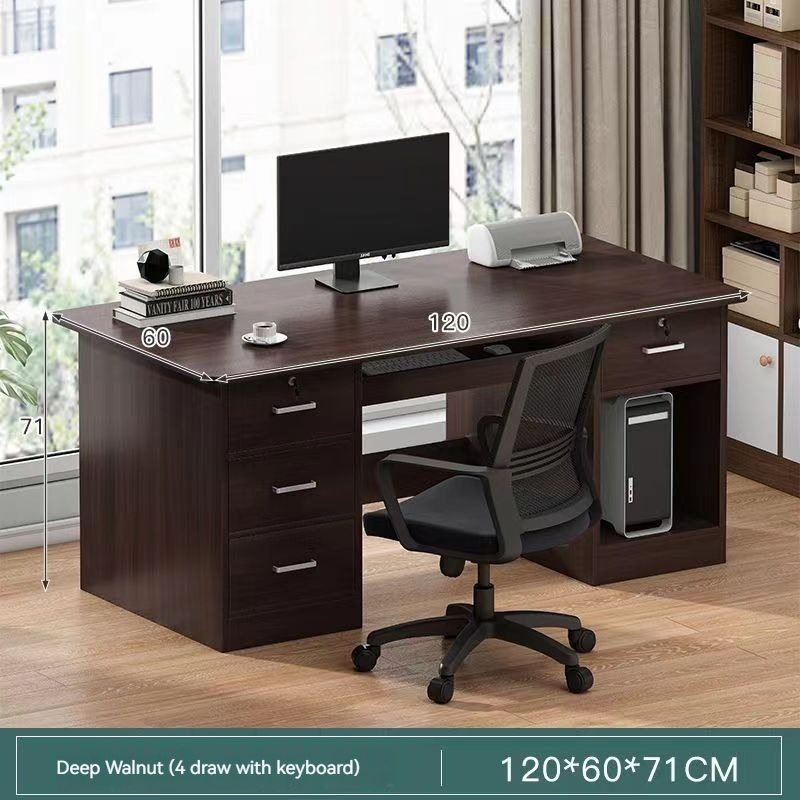 Desktop computer desk Modern simple desk with drawers office desk Solid ...