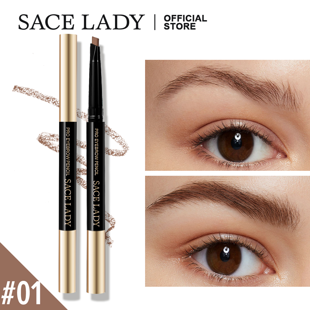 SACE LADY Eyebrow Pencil Waterproof with Brush Brown Black Eye Brow Pen ...