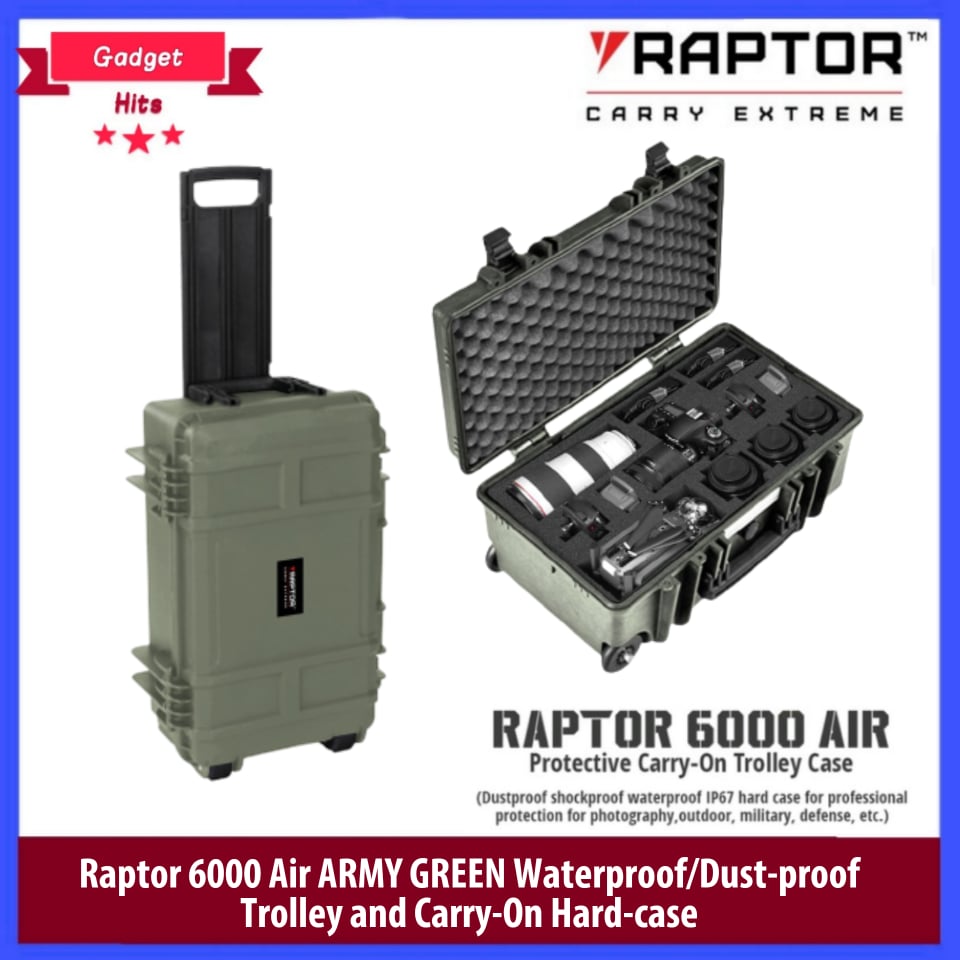 Raptor 6000 Air (green) Waterproof, Dustproof Trolley and Carry On Hard ...