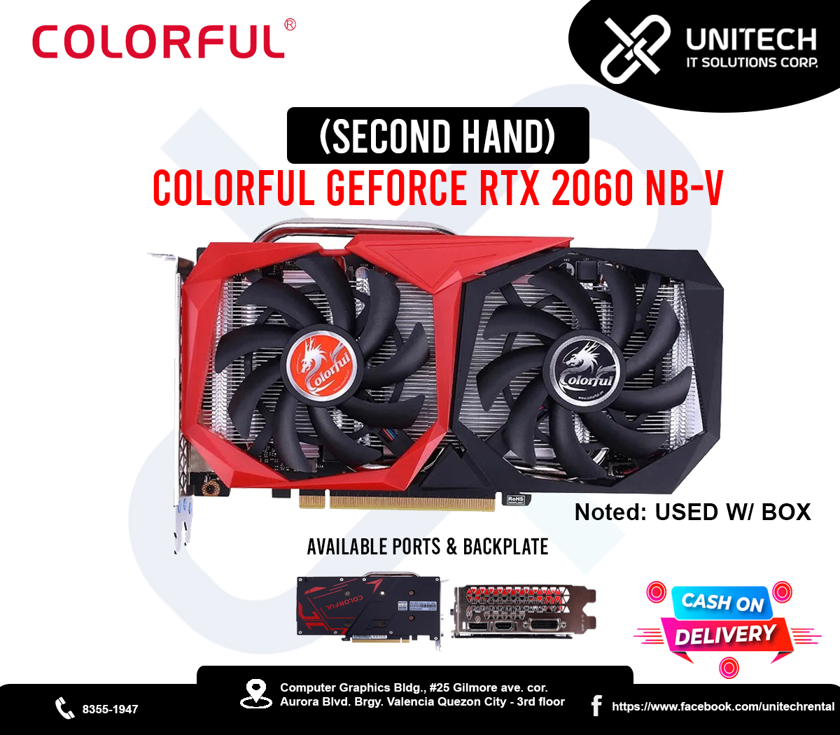 COLORFUL GEFORCE RTX 2060 6GB NB-V W/BOX (PRELOVED) | Lazada PH