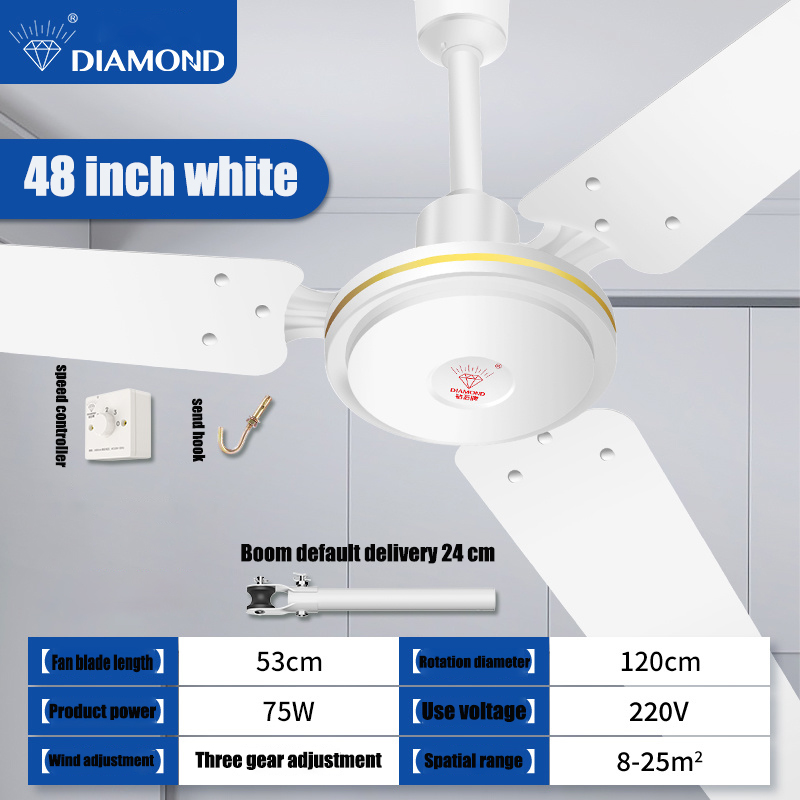 Ceiling fan iron leaf home living room 1400mm48/56 inch industrial ...