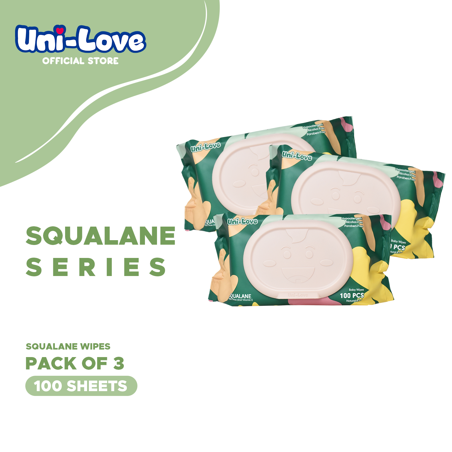 Uni-Love Squalane Wipes 100's Pack of 3 | Lazada PH