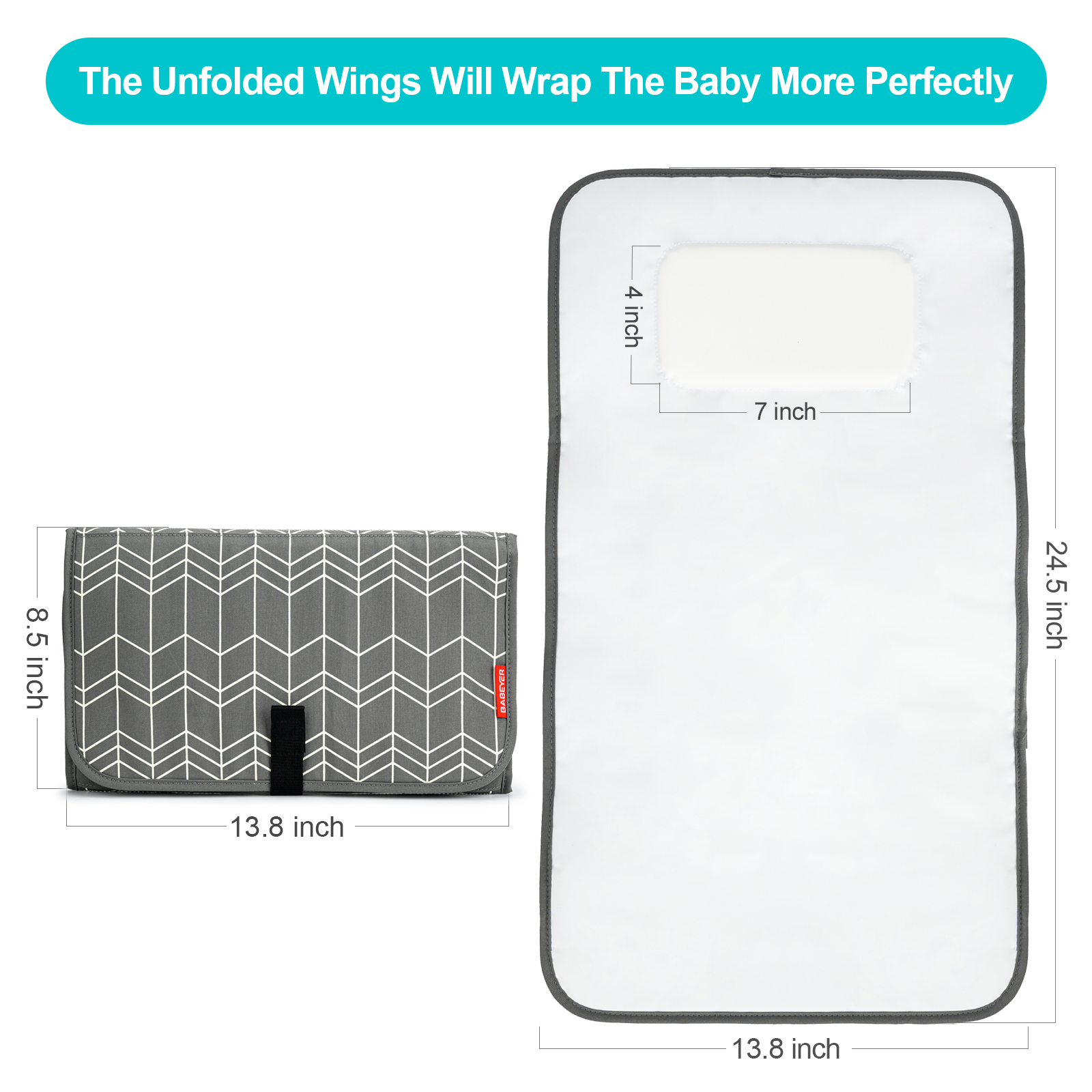 Momojing Baby Portable Changing Mat Large Waterproof Diaper Mat ...