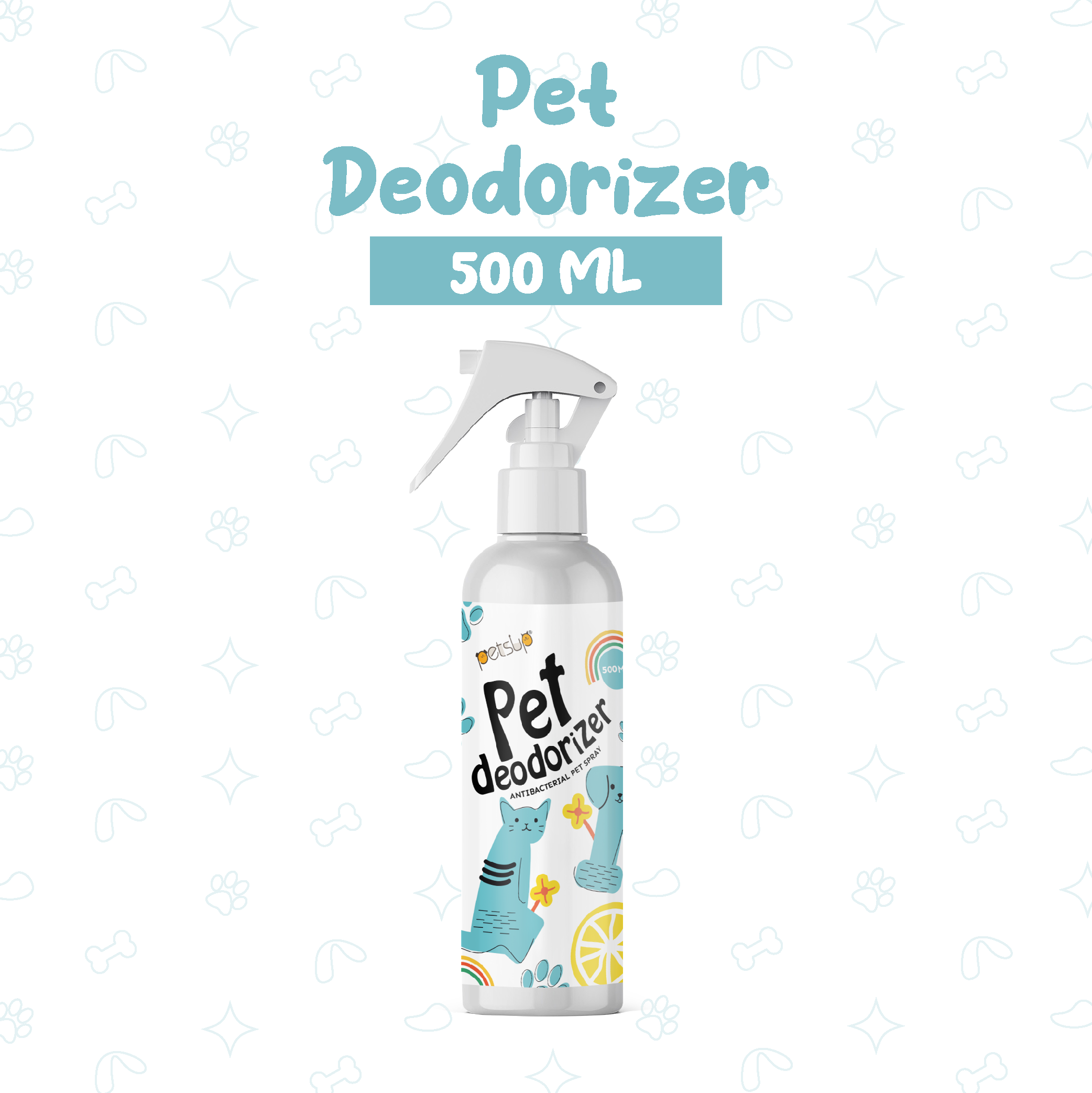 Petsup Pet Deodorizer Spray 500ML Dog Cat Deodorant Spray for Puppy ...